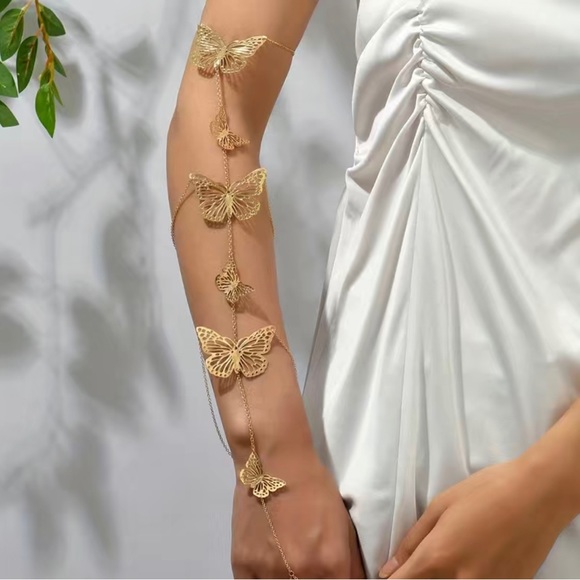 Accessories | 315 Bundle Gold Butterfly Arm Chain New With Tags | Poshmark